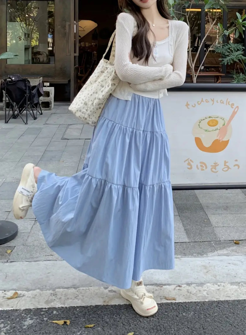 Powder blue Maxi Skirt – Wrap & Flare