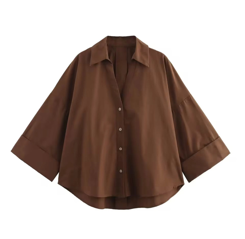 Button down Baggy Shirt – Wrap & Flare